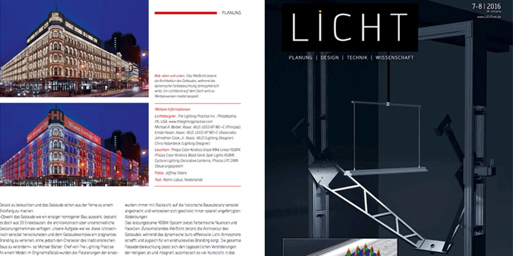 Beauty of Lit Brothers Building’s Illumination Reaches Germany